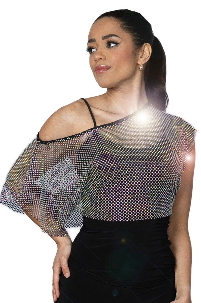 Rhinestone Ladies Crop Top with Camisole | Dance America