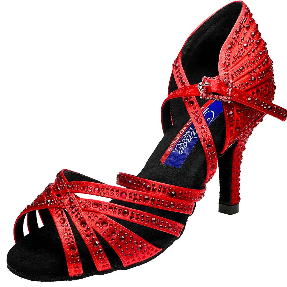 Vegas Red Rhinestone Heels - Limited Edition | Dance America